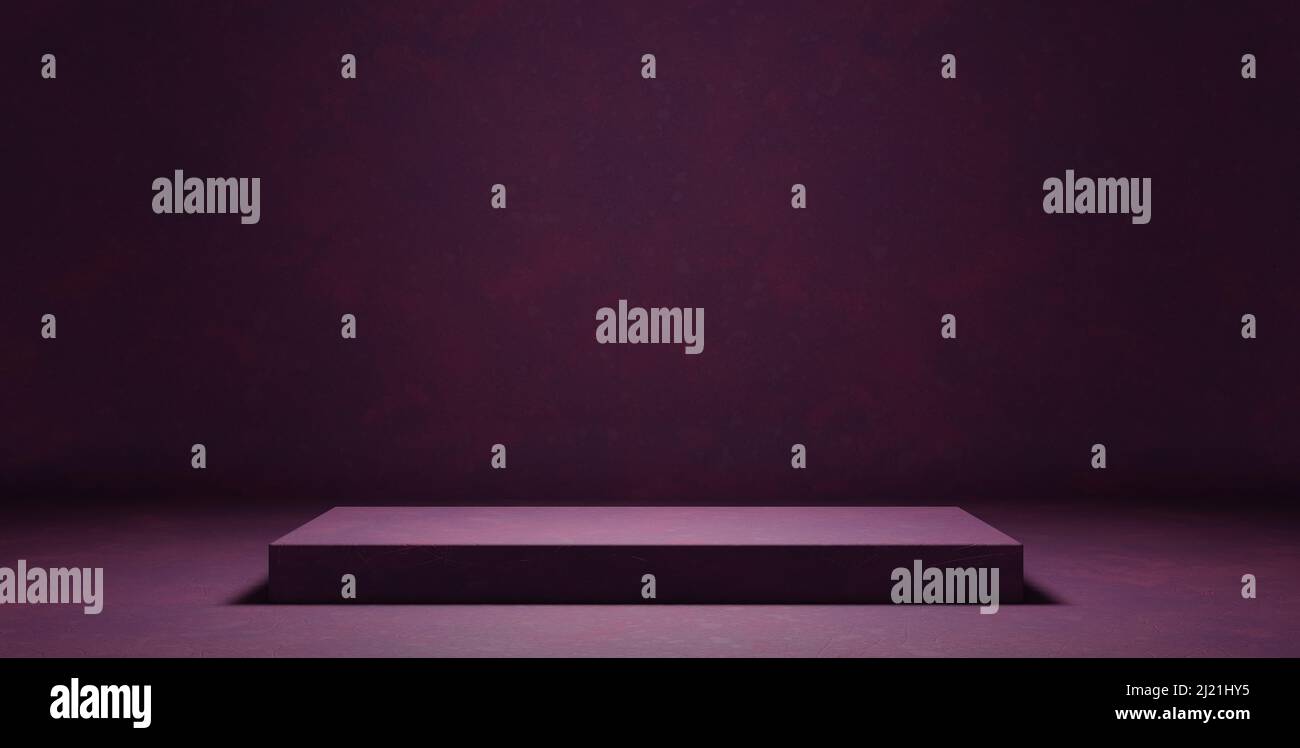 Cement Studio Display Dimmed Purple Violet 3D Render Stock Photo - Alamy