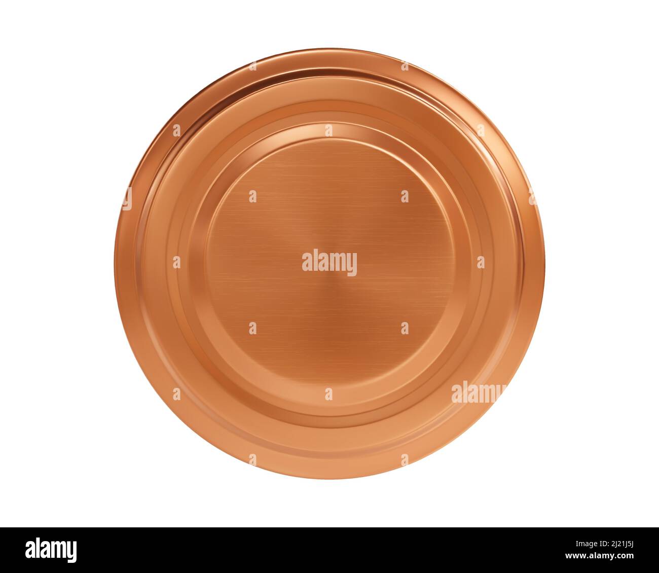 Realistic bronze jar lid mockup top view isolated on white background ...