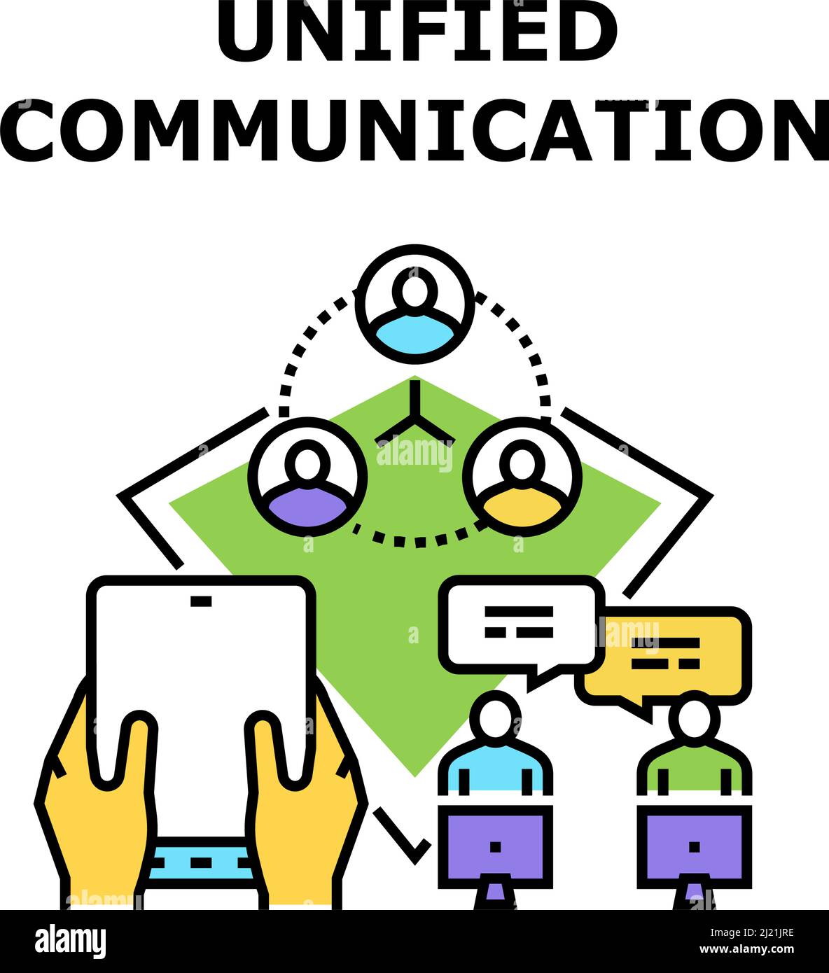 Unified Communication Vector Color Illustration Stock Vector Image ...