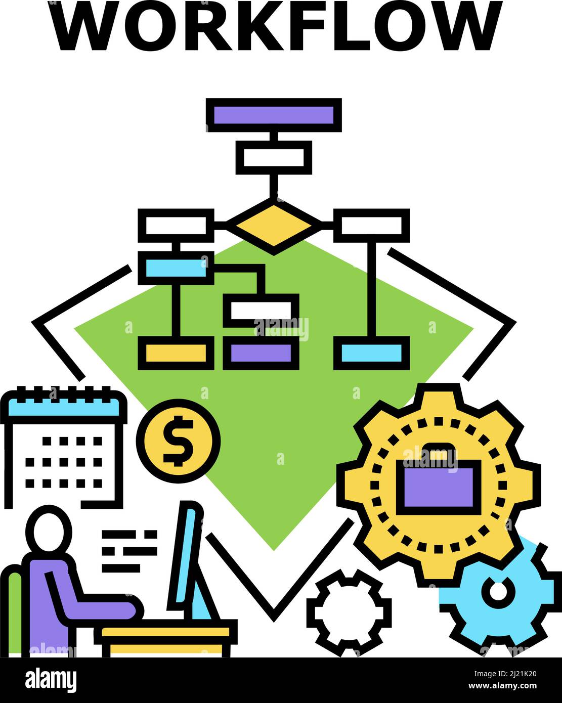 Workflow Manager Vector Concept Color Illustration Stock Vector Image ...