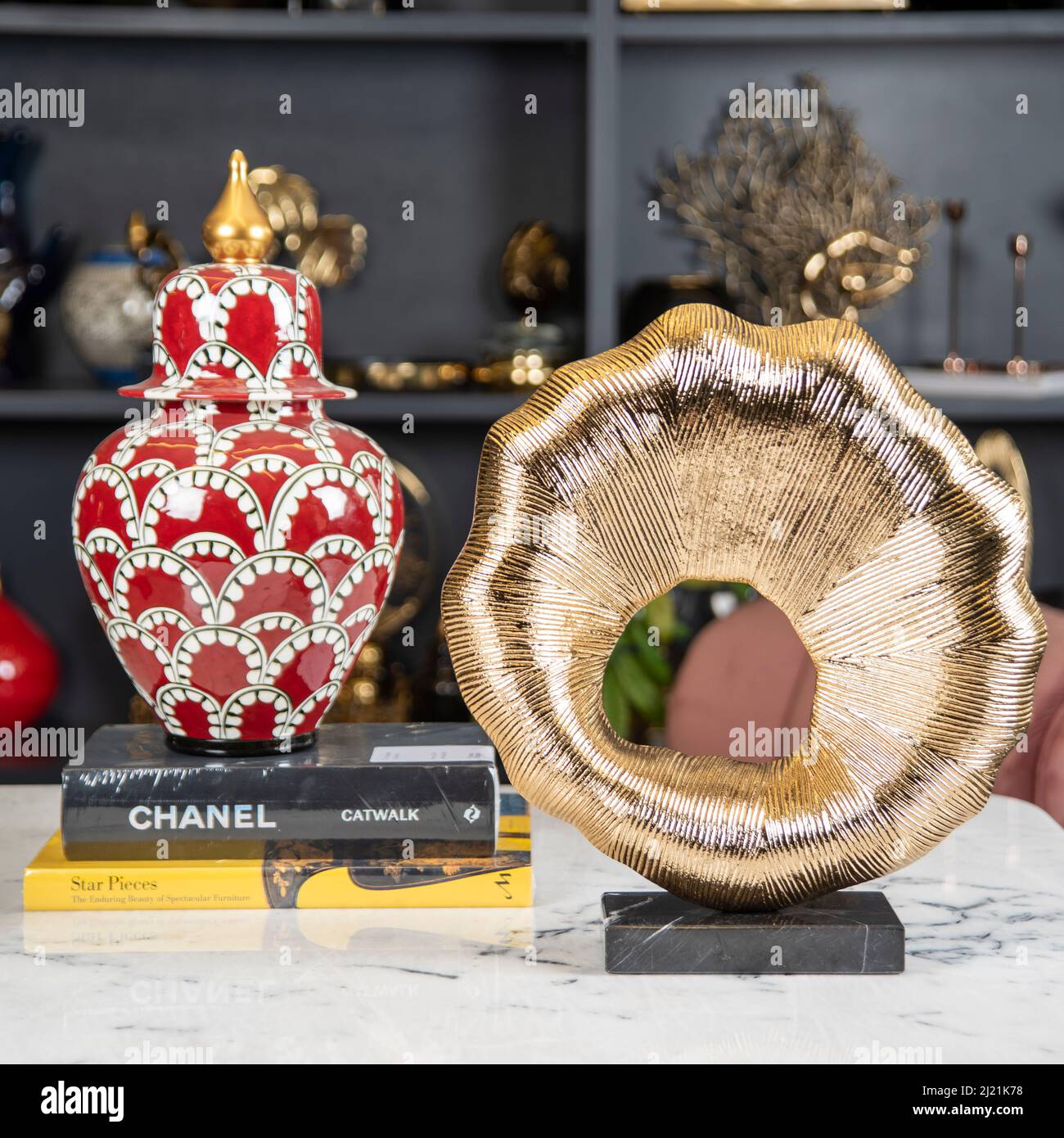 modern interior decorative accessories with abstract metal figures ...