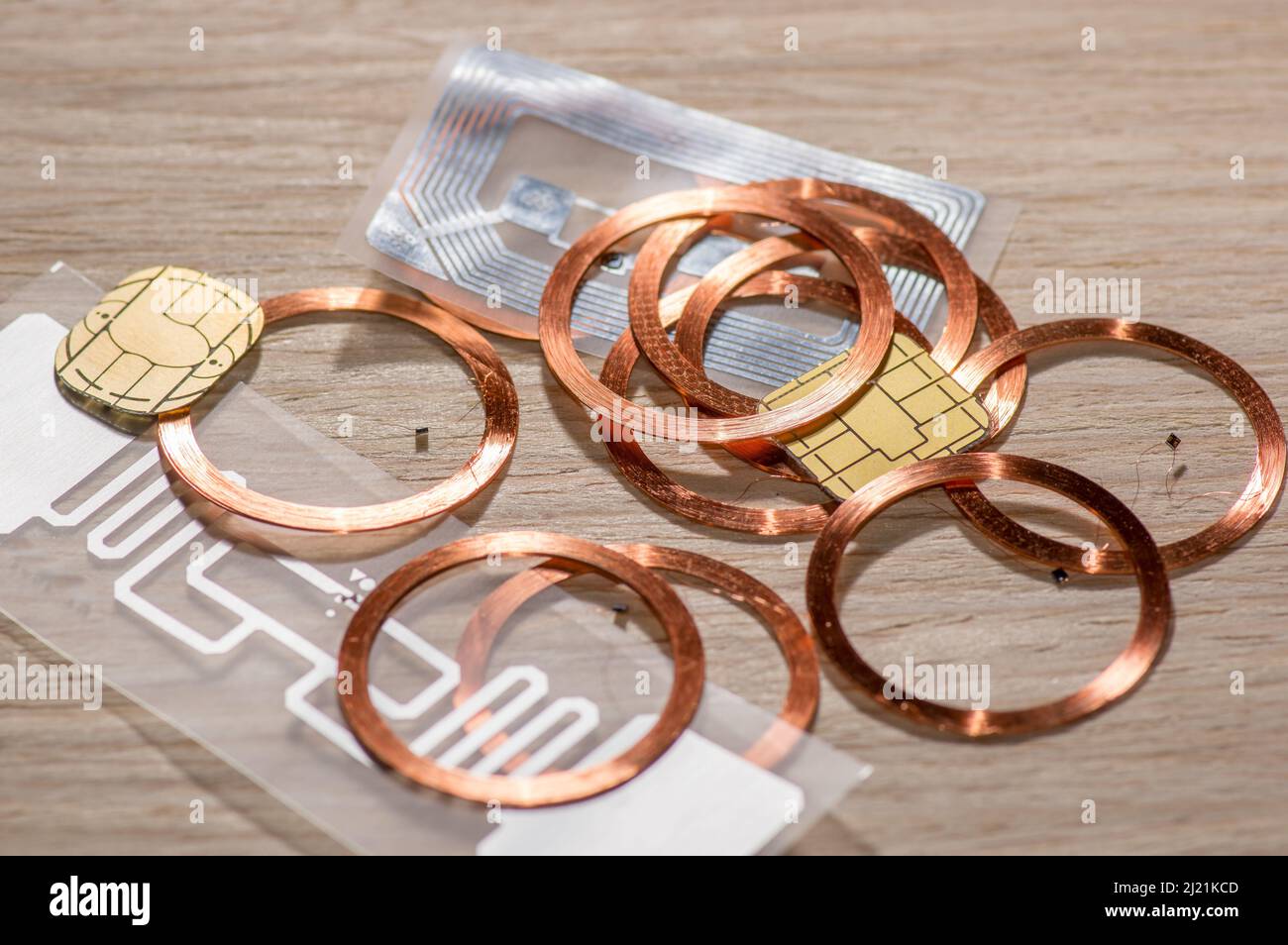 Different chip types with contact chip, RFID chip and other ID ...