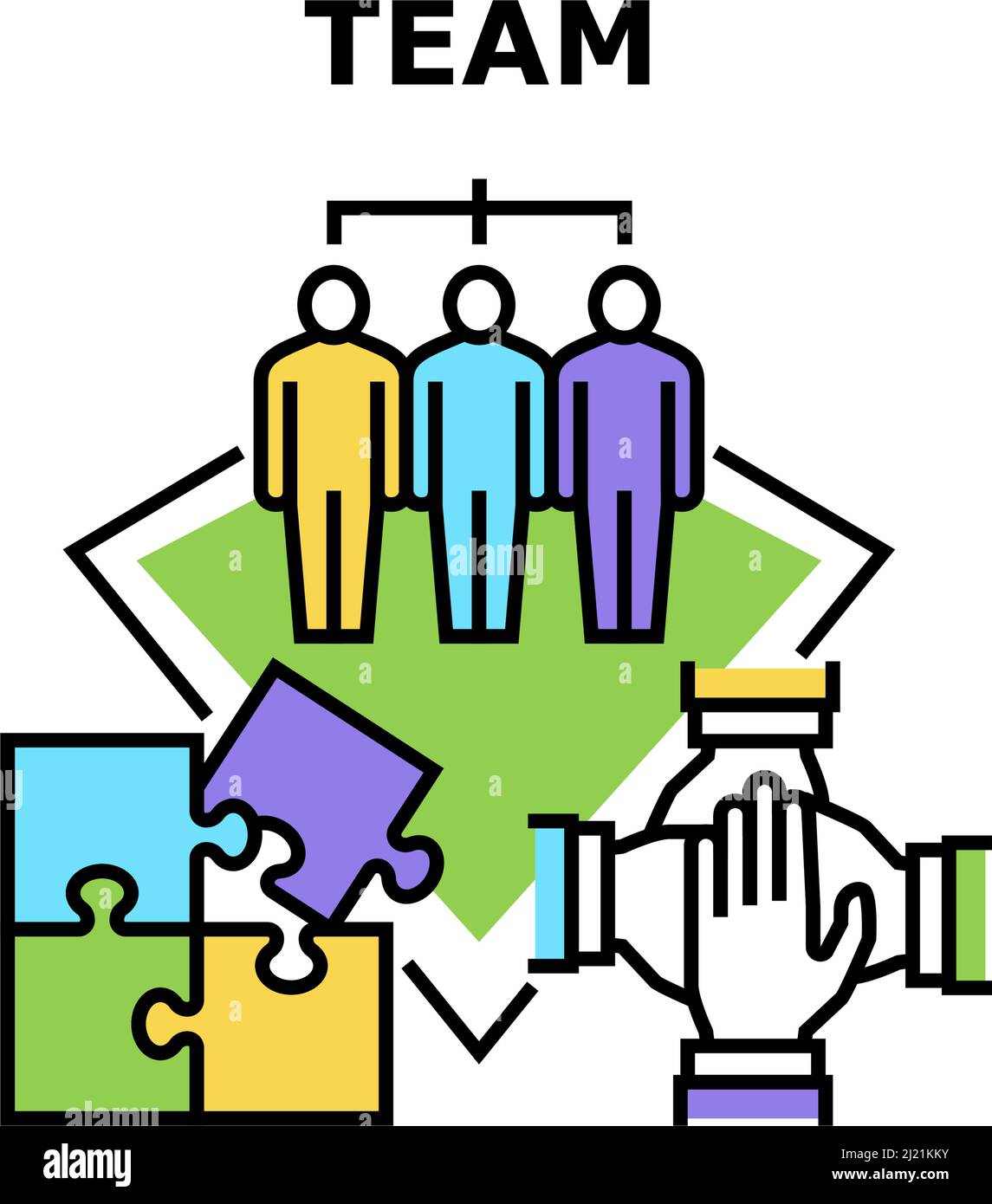 Team Working Vector Concept Color Illustration Stock Vector Image & Art ...