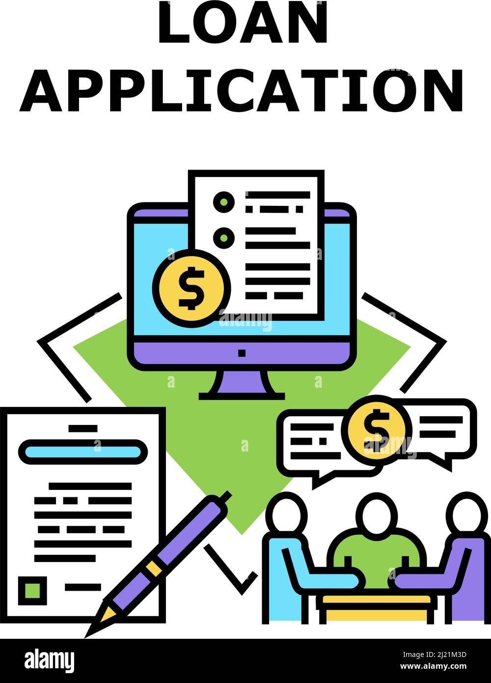 Loan Application Vector Concept Color Illustration Stock Vector Image ...