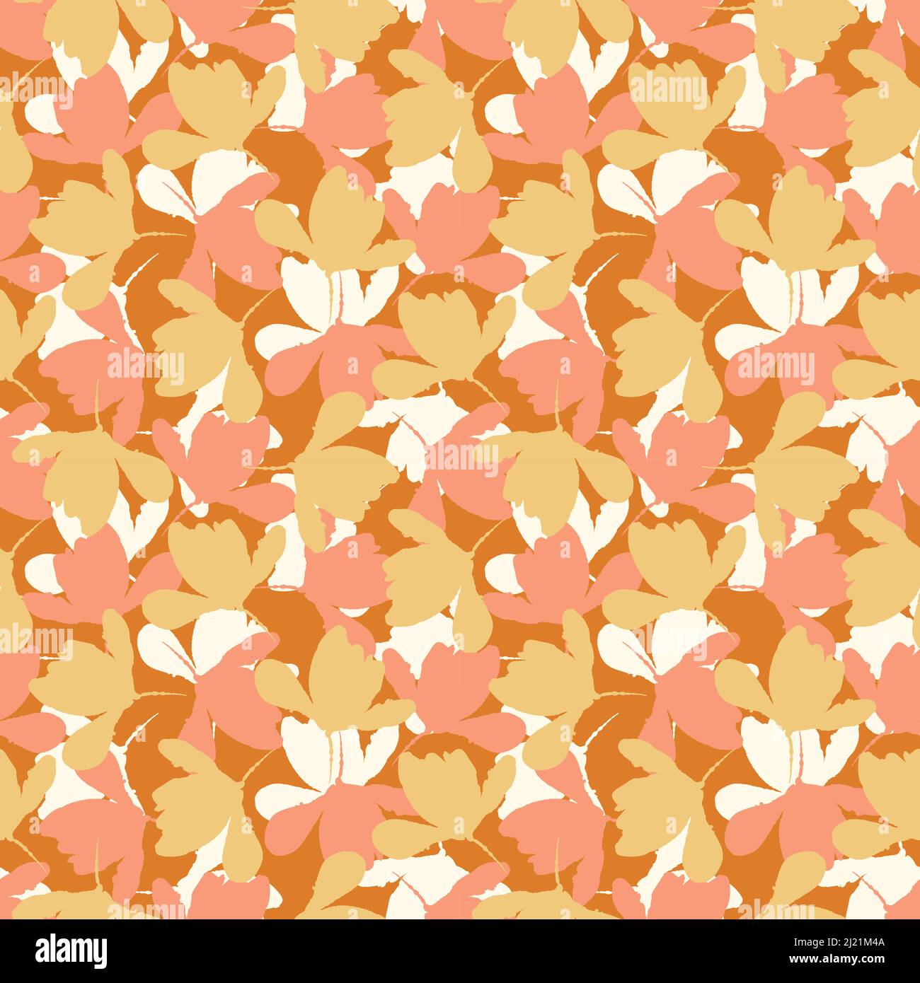 Natural chic boho foliage seamless pattern in ditzy wildflower style ...