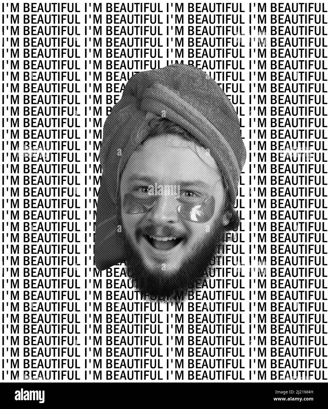 Creative collage young man Black and White Stock Photos & Images - Alamy