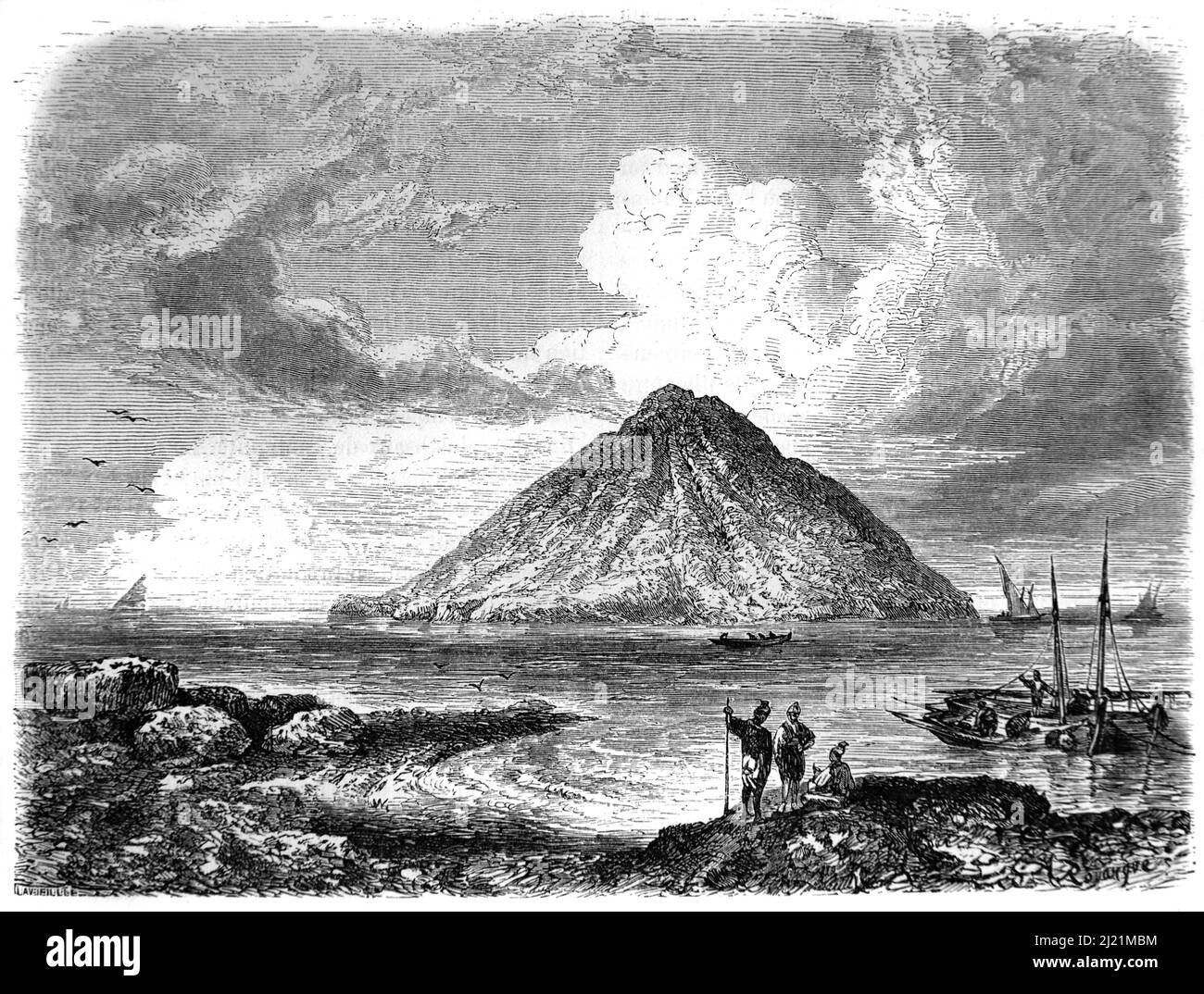 Island stromboli Black and White Stock Photos & Images - Alamy