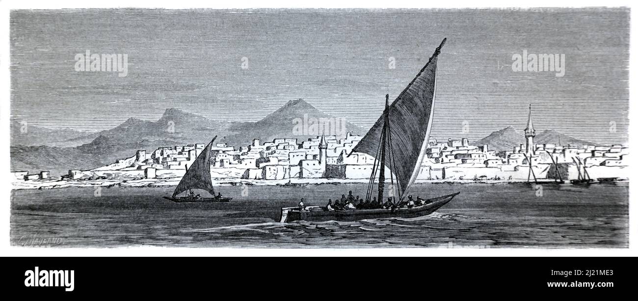 Early View or Historic View of Jeddah, aka Jedda, Jiddah or Jidda, and ...