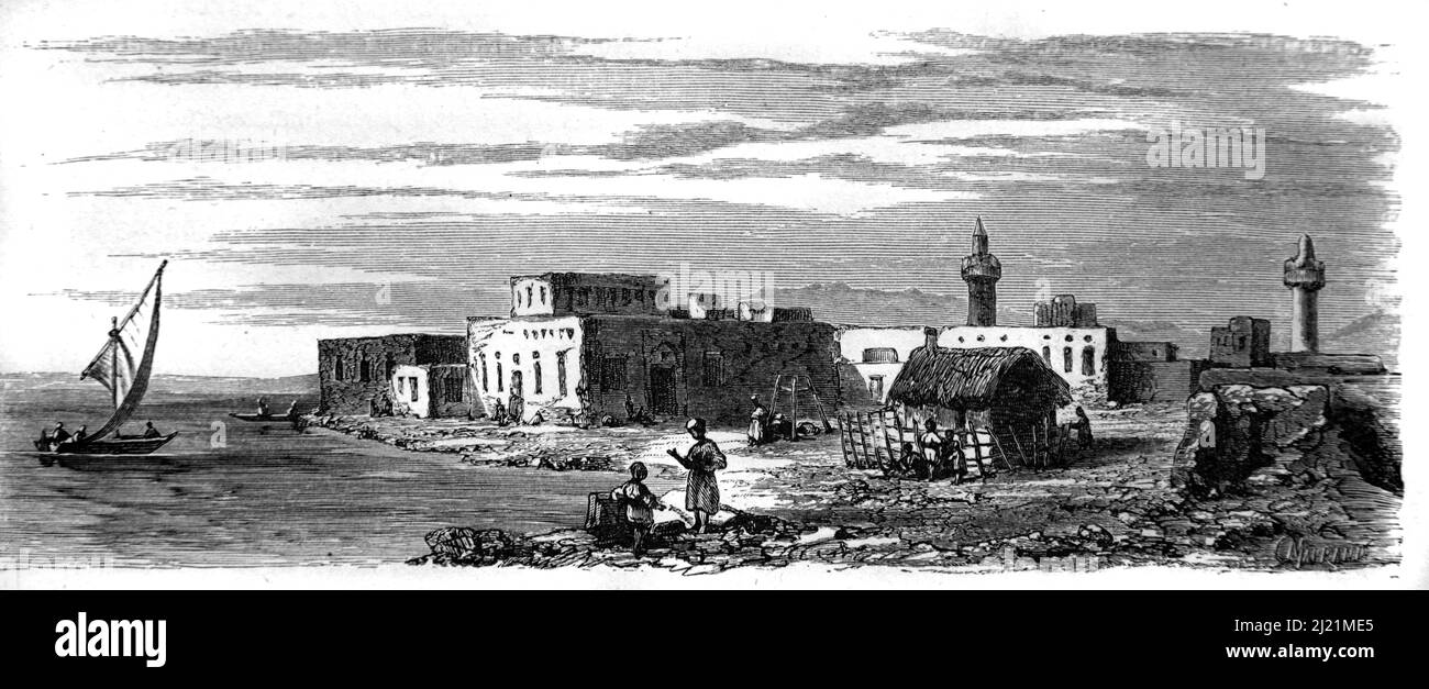 Early View or Historic View of Suakin, aka Sawakin, on the Red Sea ...