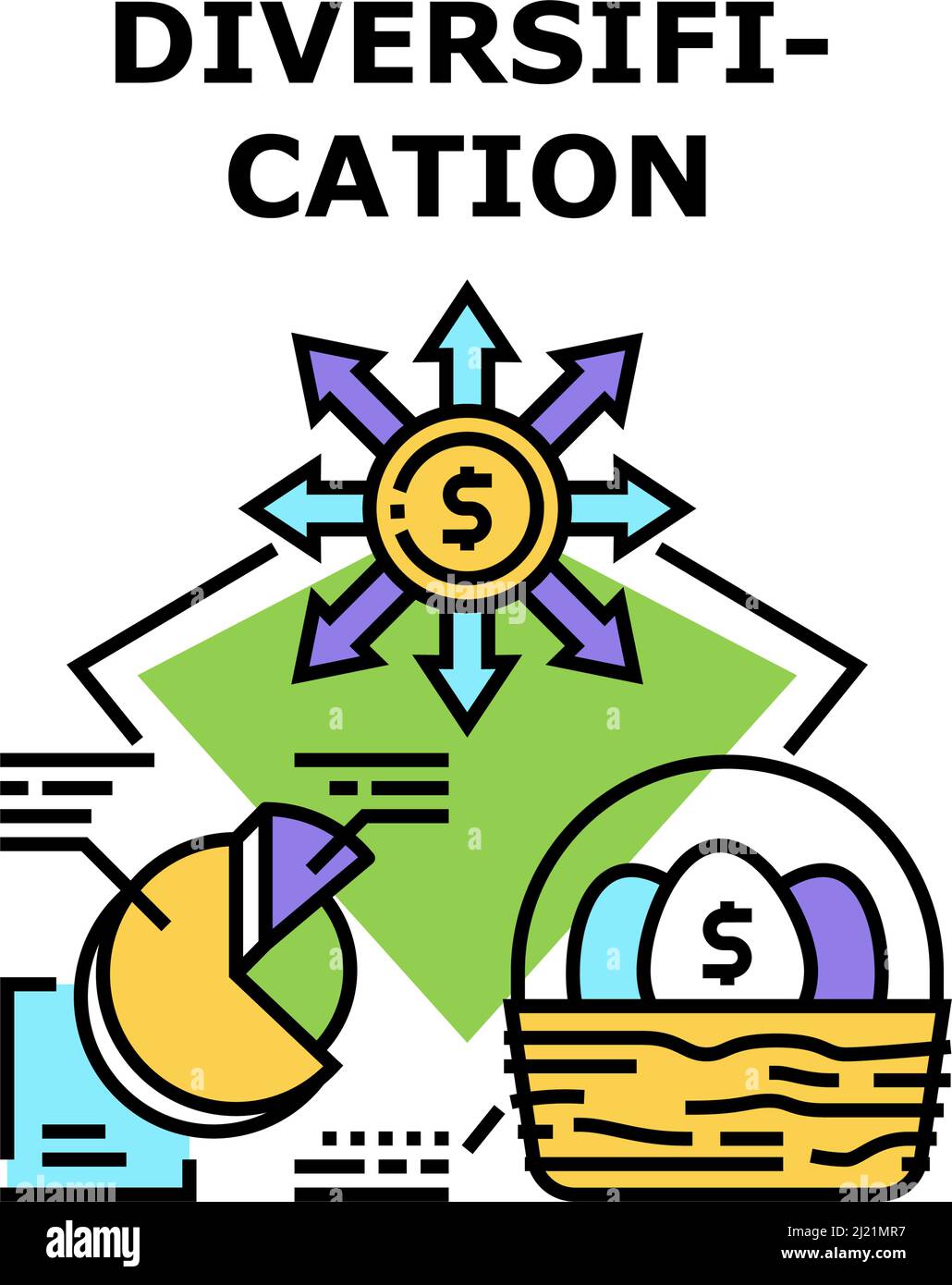 Diversification Vector Concept Color Illustration Stock Vector Image ...