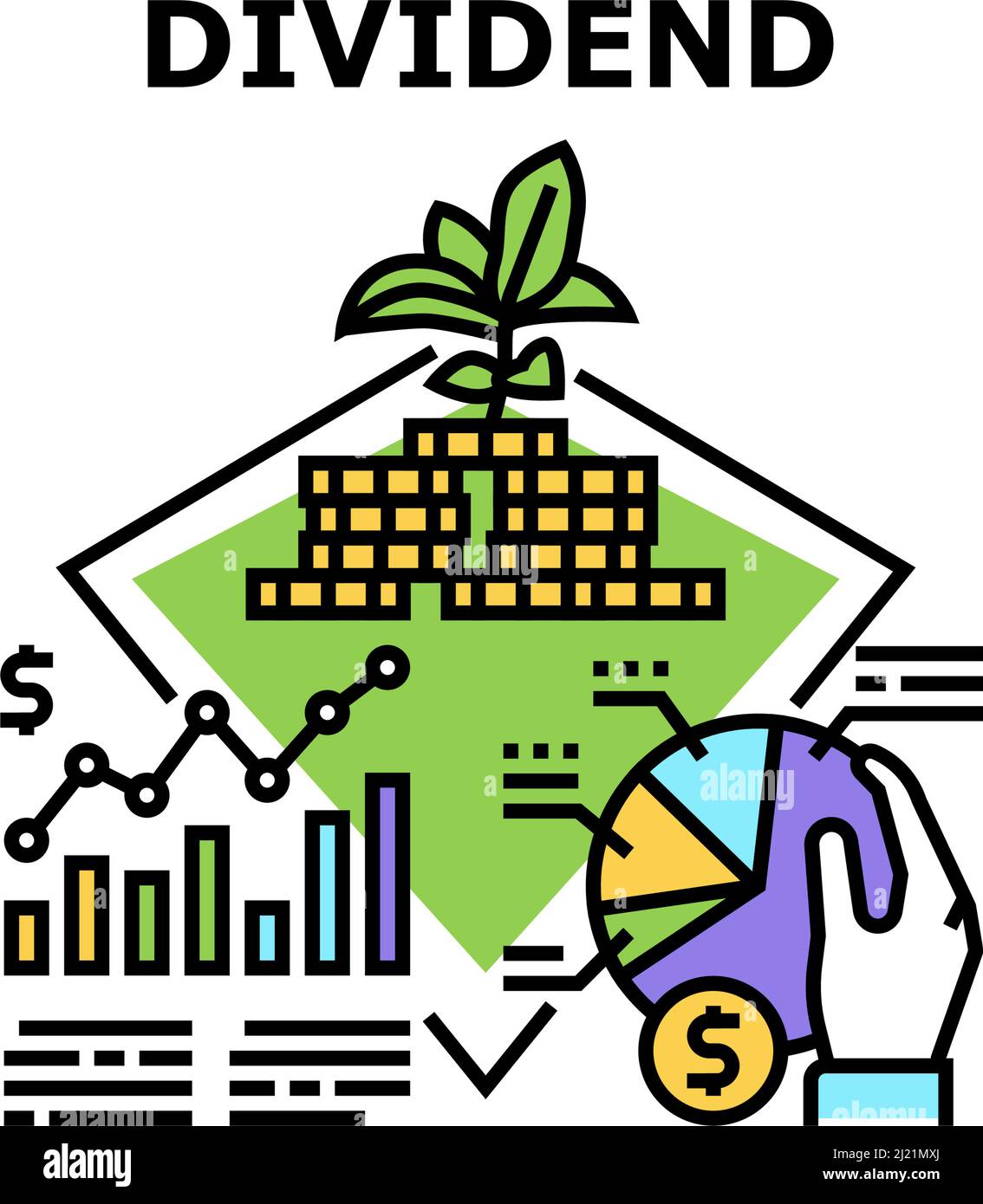 Dividend Money Vector Concept Color Illustration Stock Vector Image ...