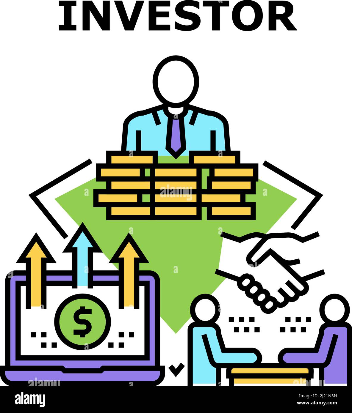 Investor Businessman Vector Concept Illustration Stock Vector Image ...