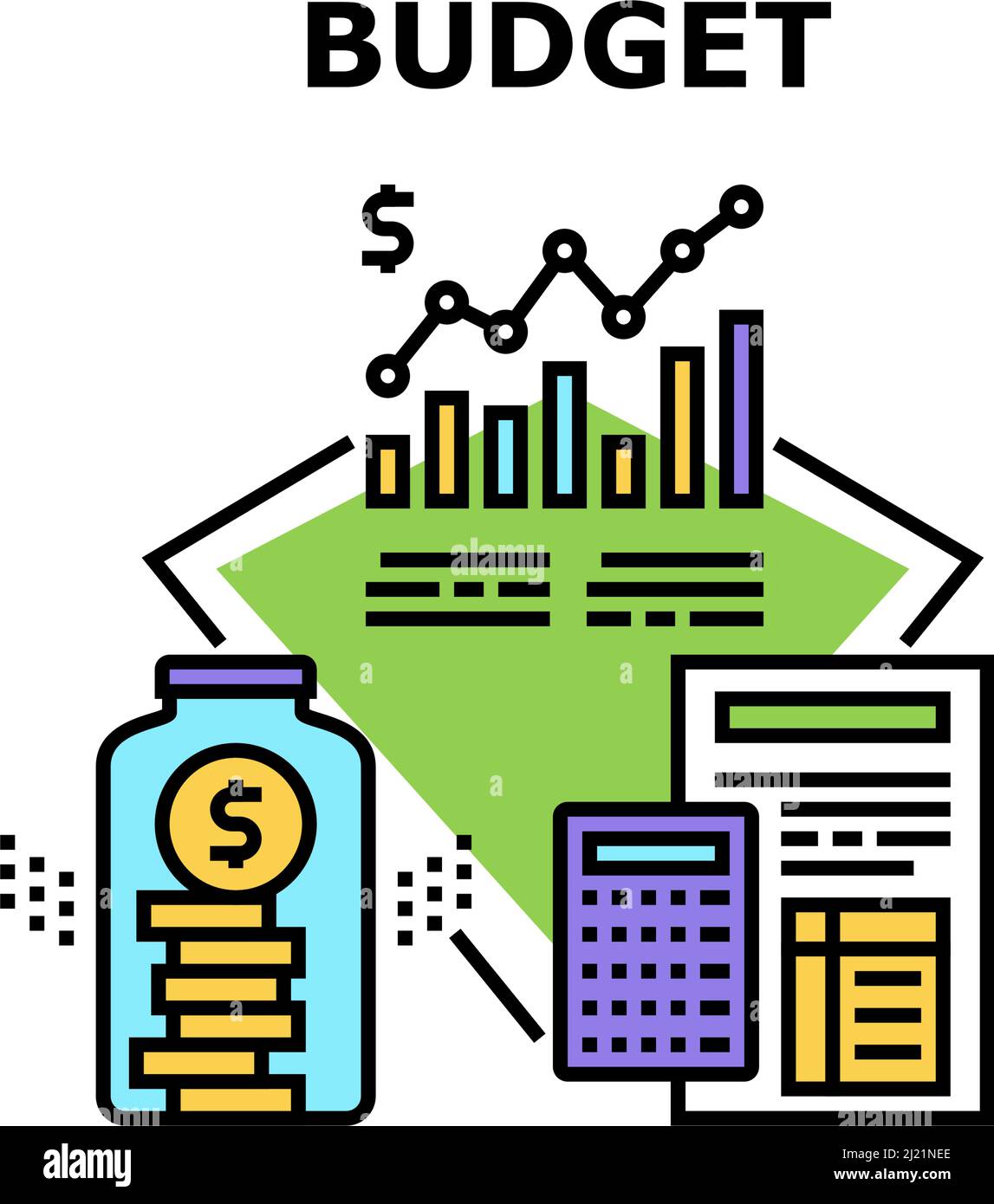 Budget Planning Vector Concept Color Illustration Stock Vector Image ...