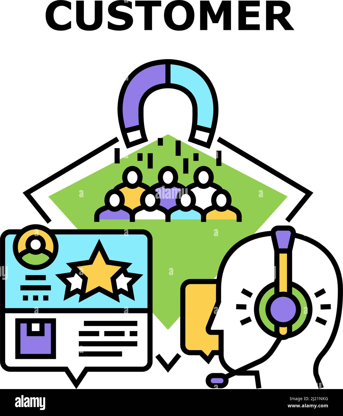 Customer Review Vector Concept Color Illustration Stock Vector Image ...