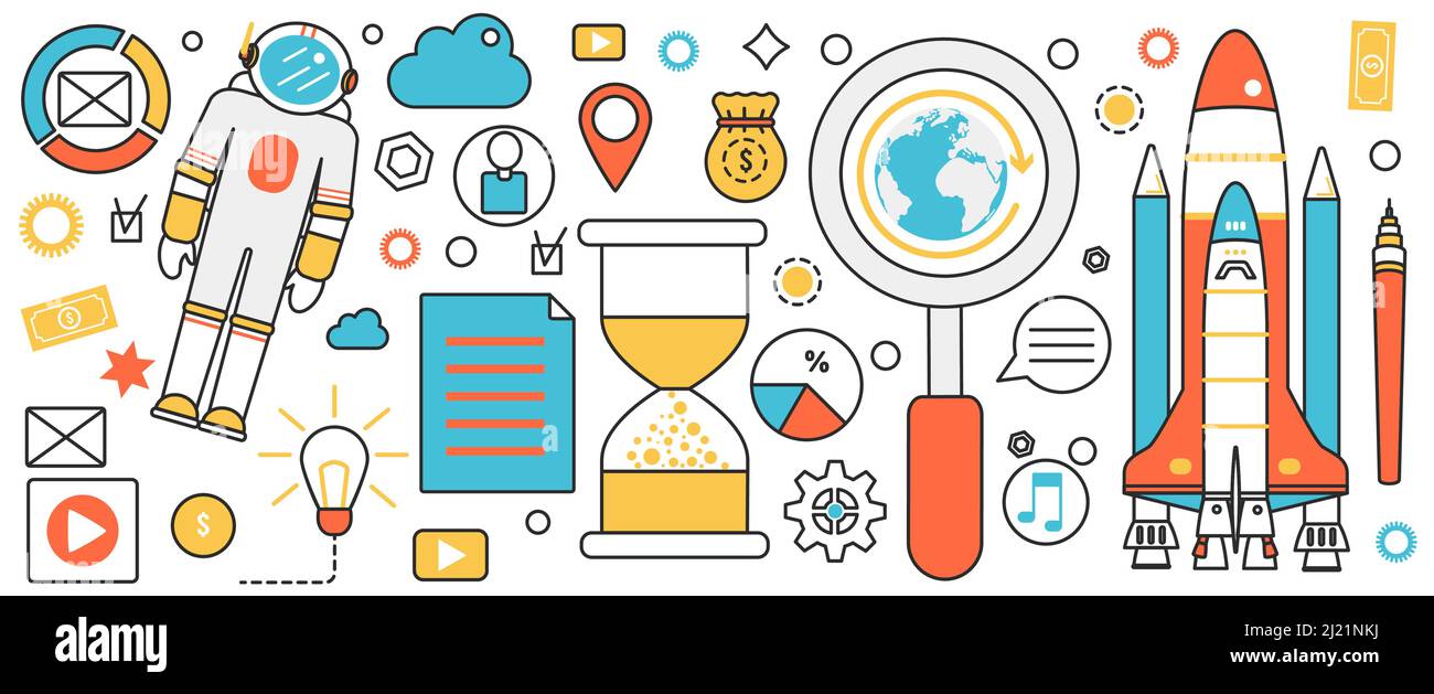 Space research technology and mission. Abstract aerospace discovery ...