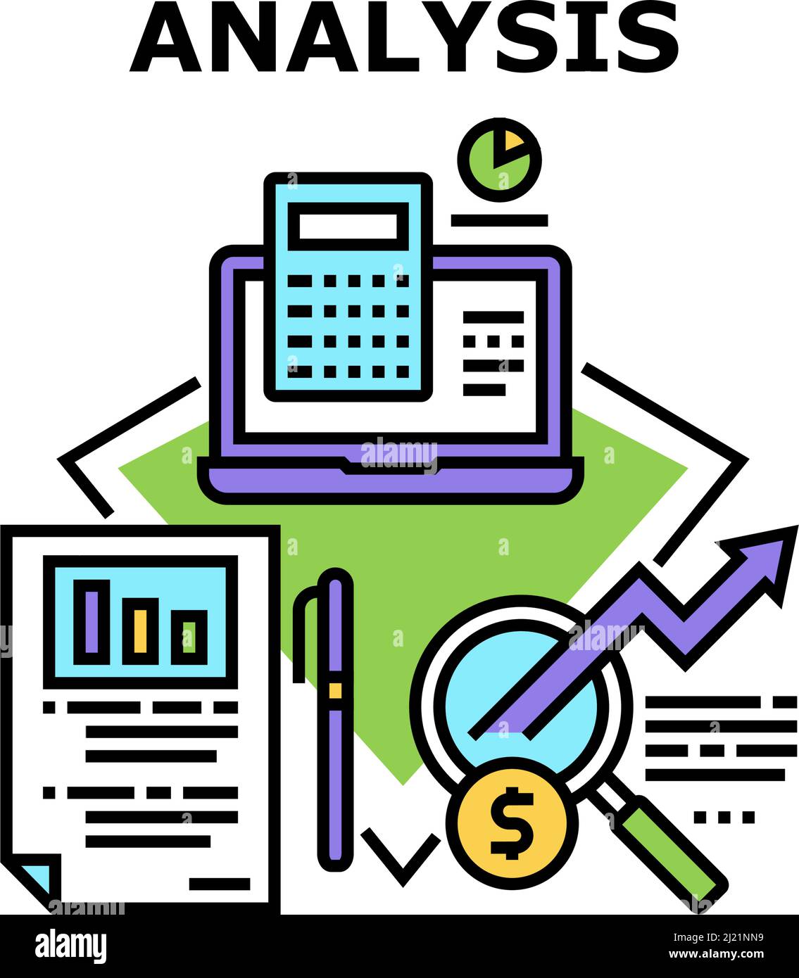 Analysis Report Vector Concept Color Illustration Stock Vector Image ...