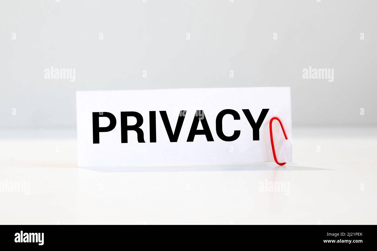Privacy concept with word on the folder Stock Photo - Alamy