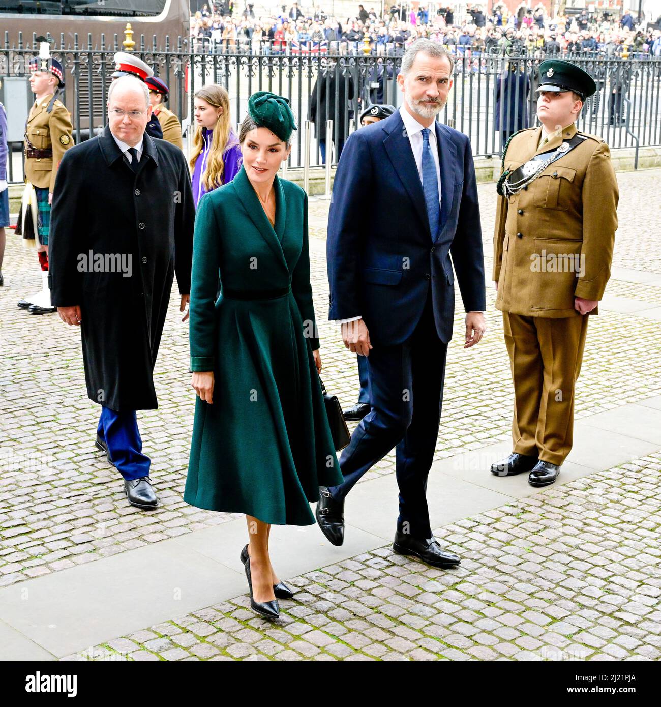 London, UK, 29th March, 2022. King Felipe VI and Queen Letizia of Spain ...