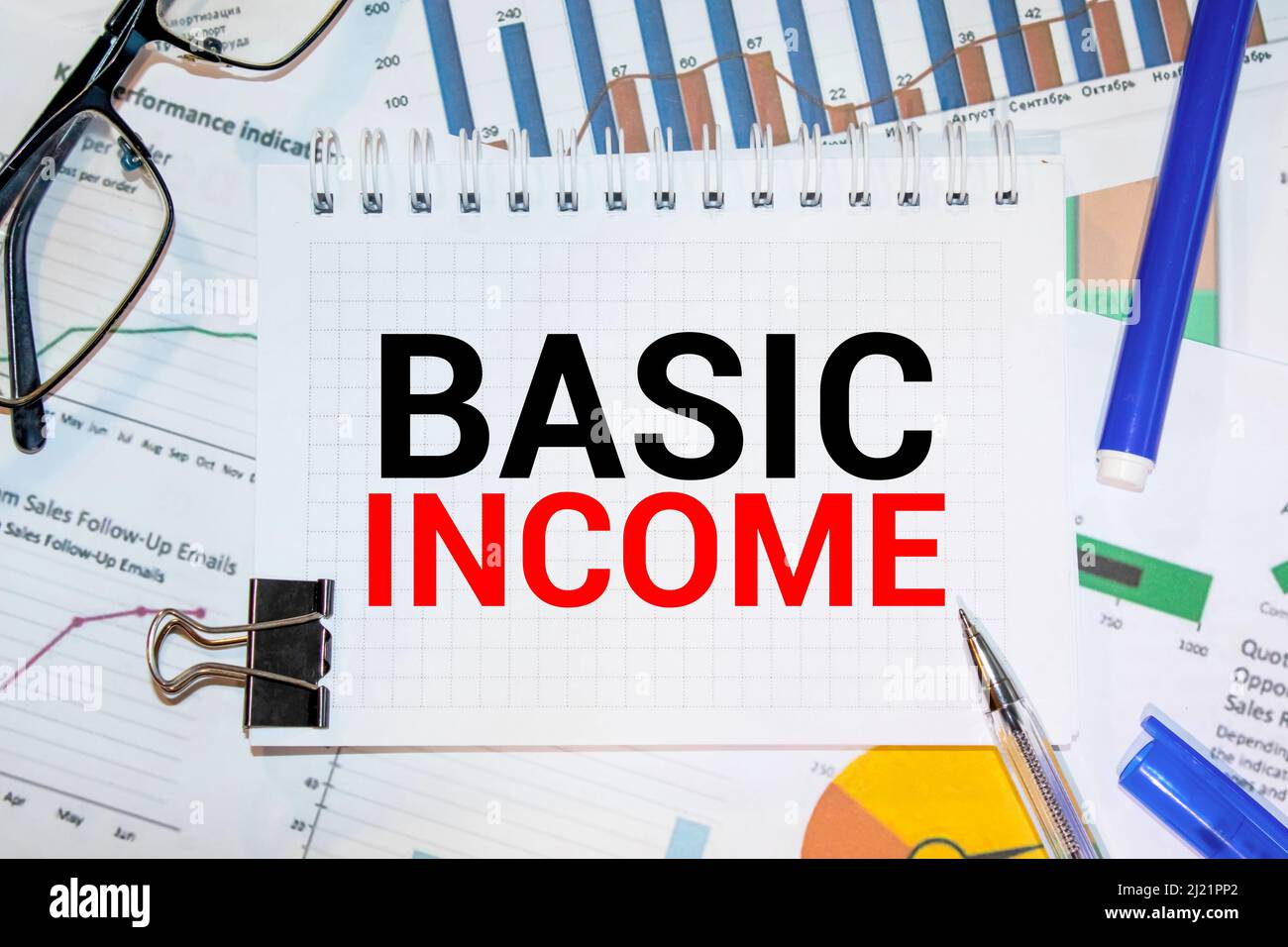 Hand writing Basic income with marker, concept background Stock Photo ...