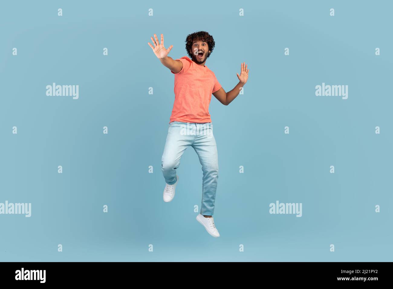 Indian man jumping hi-res stock photography and images - Alamy