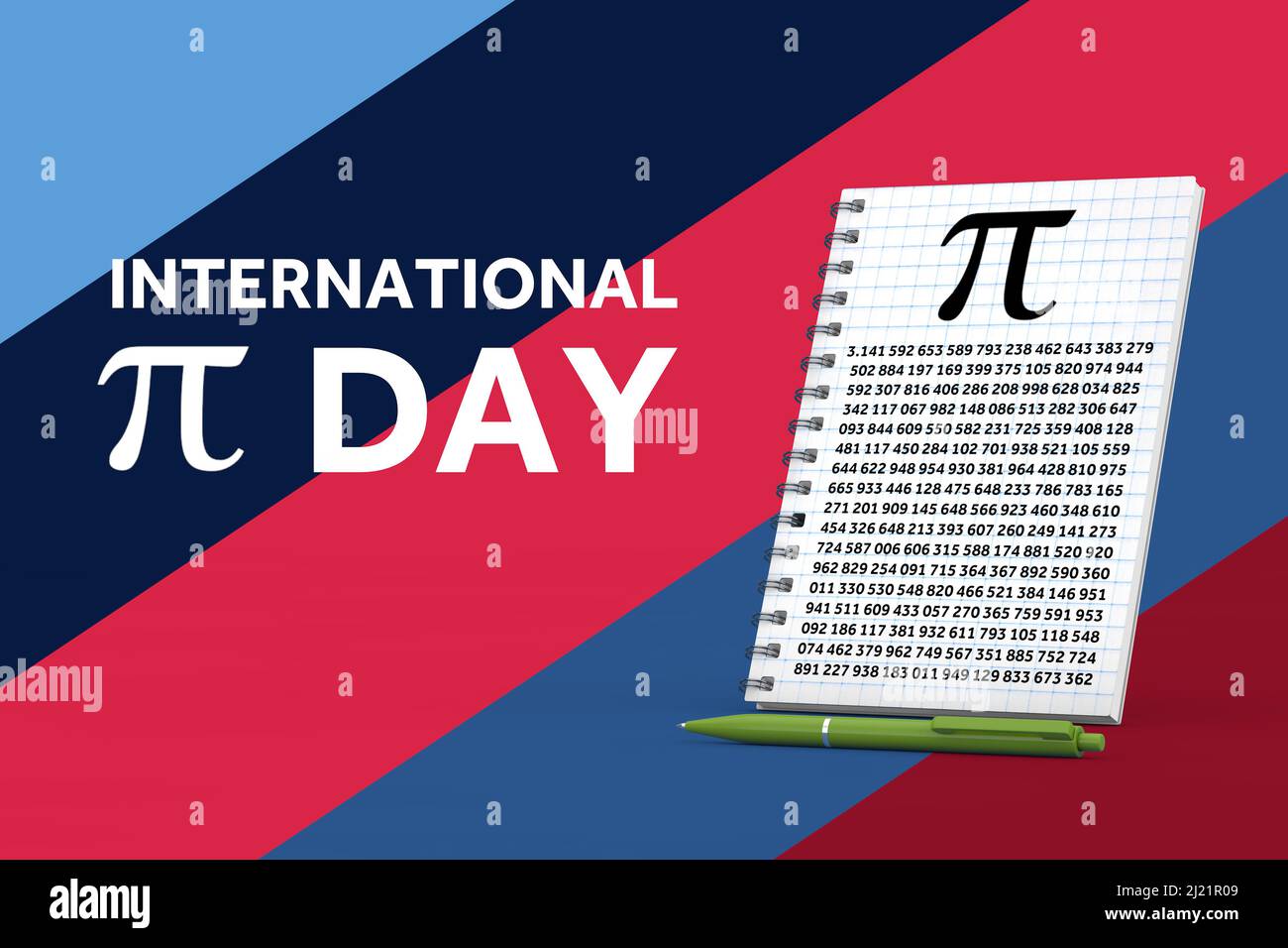 International Pi Day Concept. Notepad Squared Paper Sheet with Pi ...