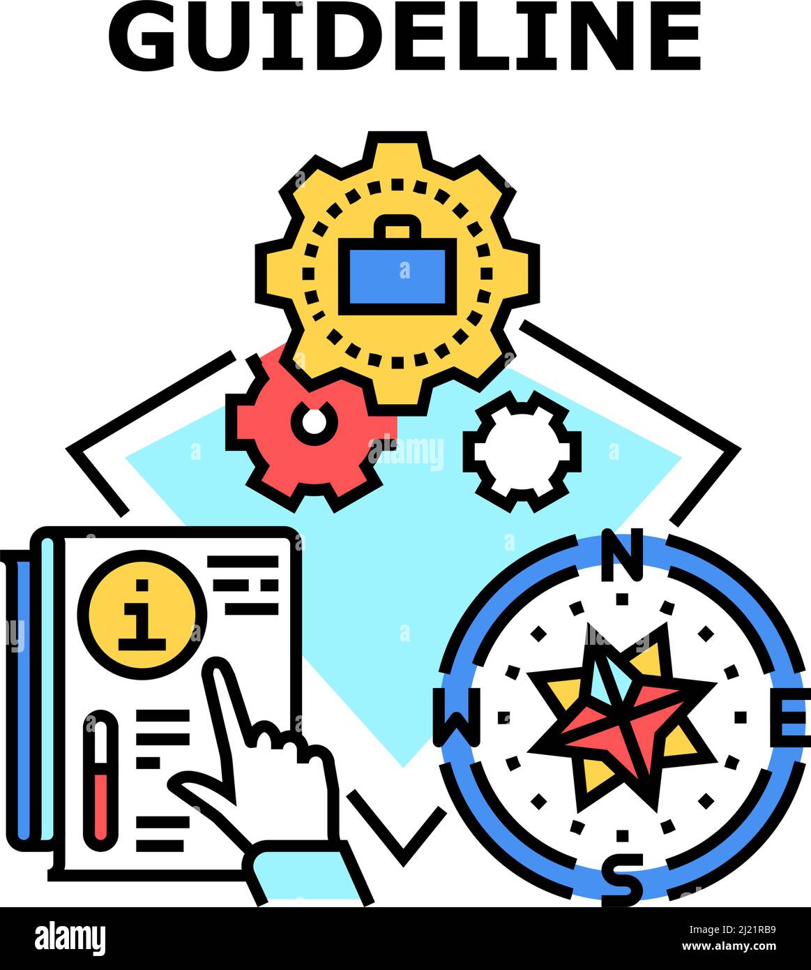 Guideline Info Vector Concept Color Illustration Stock Vector Image ...