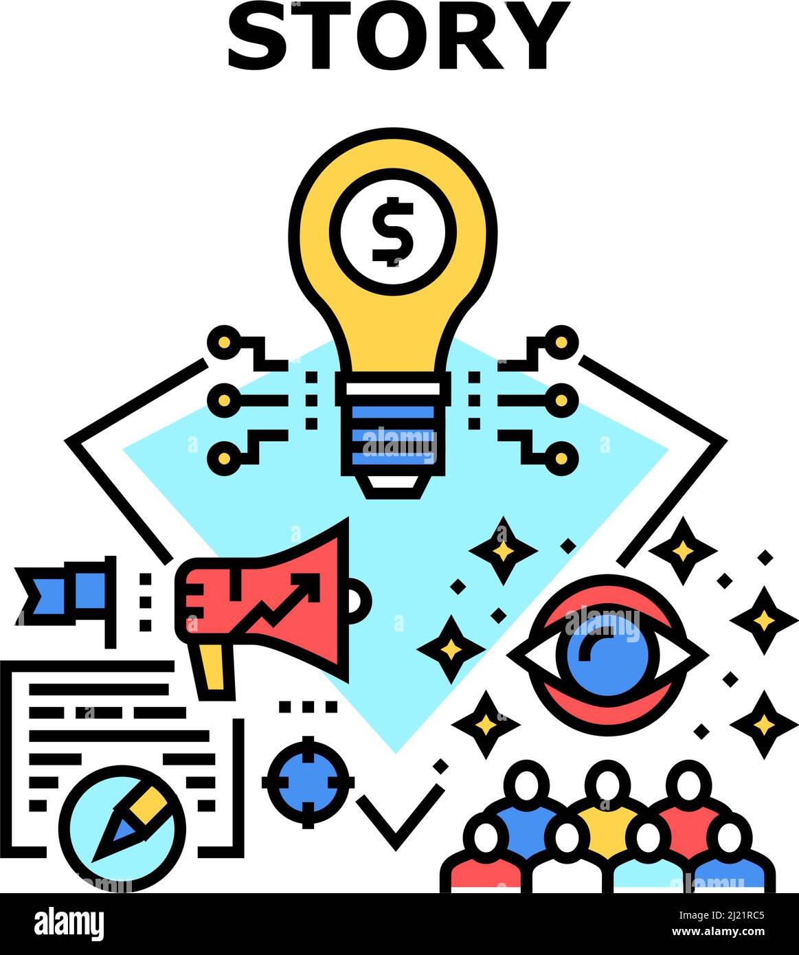 Story Of Success Vector Concept Color Illustration Stock Vector Image ...