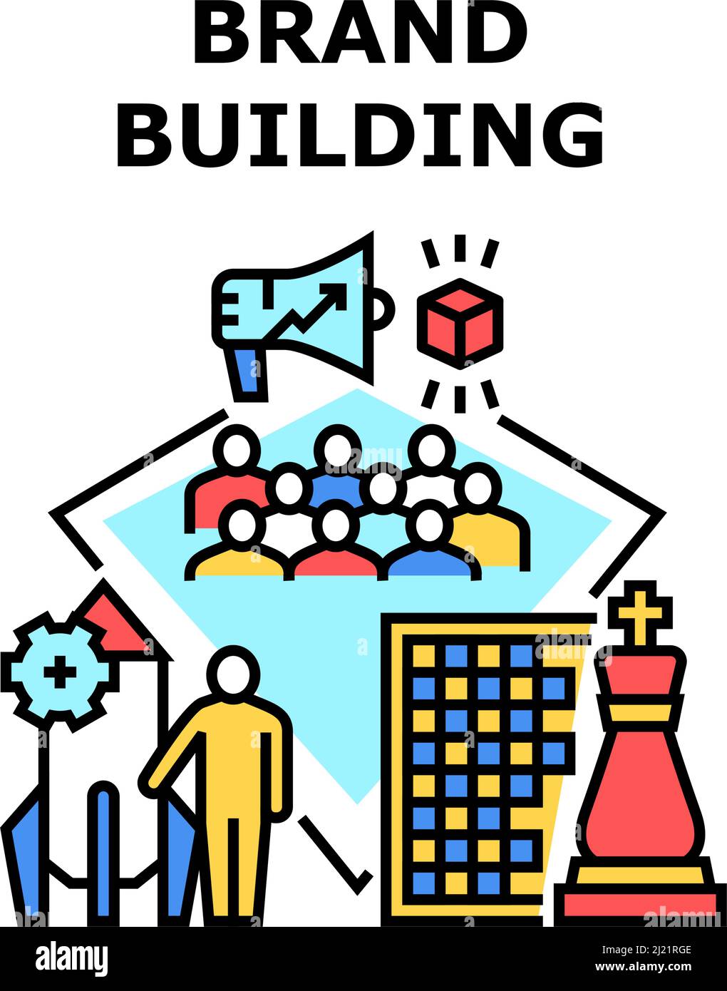 Brand Building Vector Concept Color Illustration Stock Vector Image ...