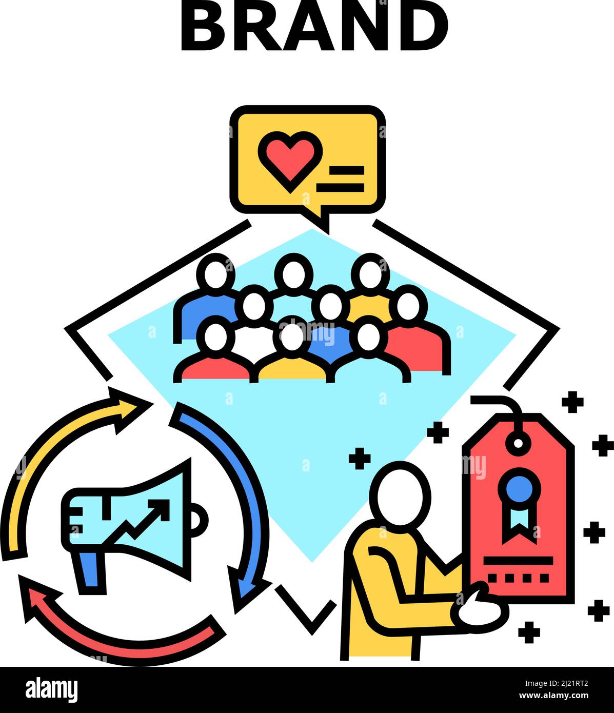 Brand Promotion Vector Concept Color Illustration Stock Vector Image ...