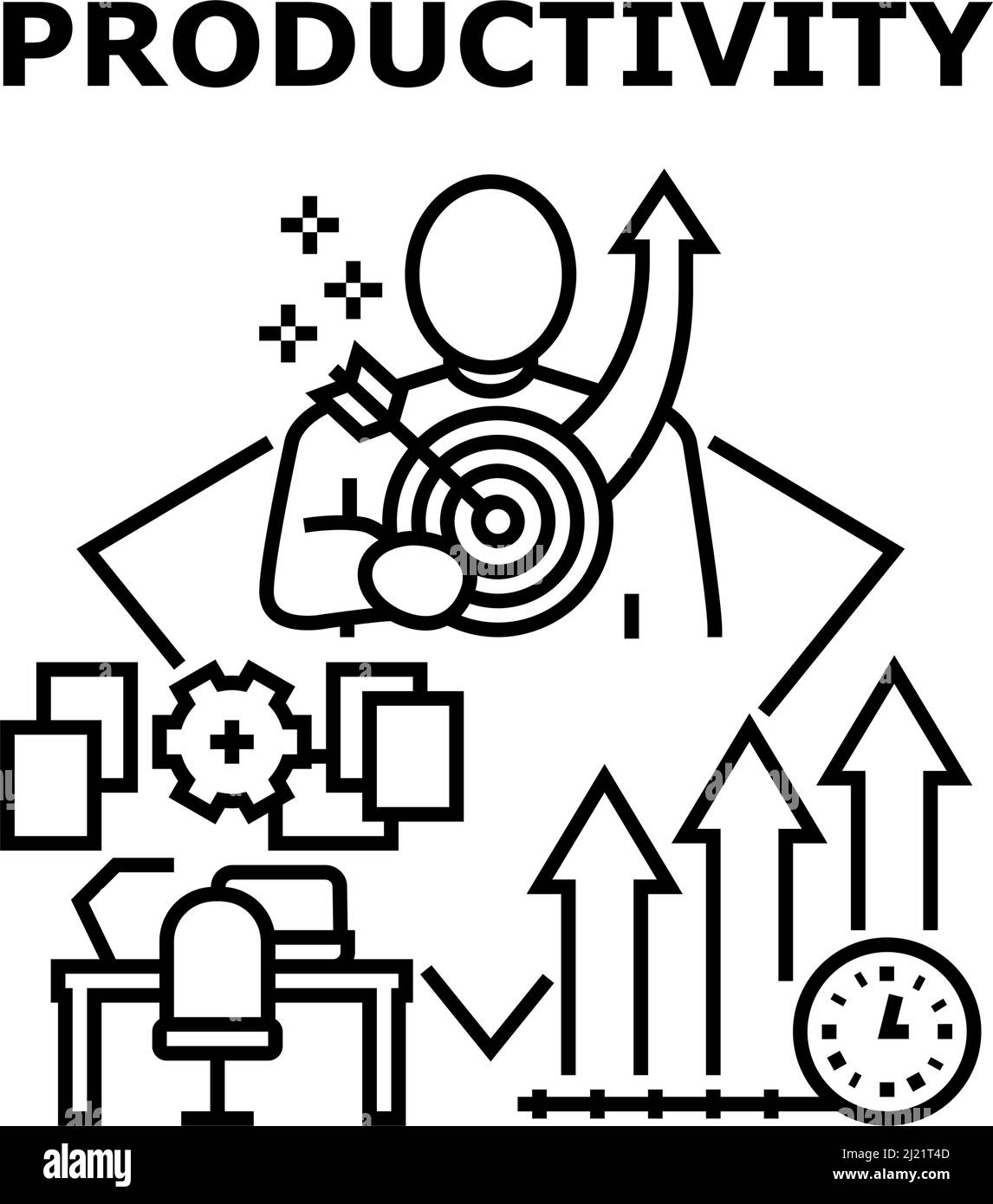Productivity Vector Concept Black Illustration Stock Vector Image & Art ...