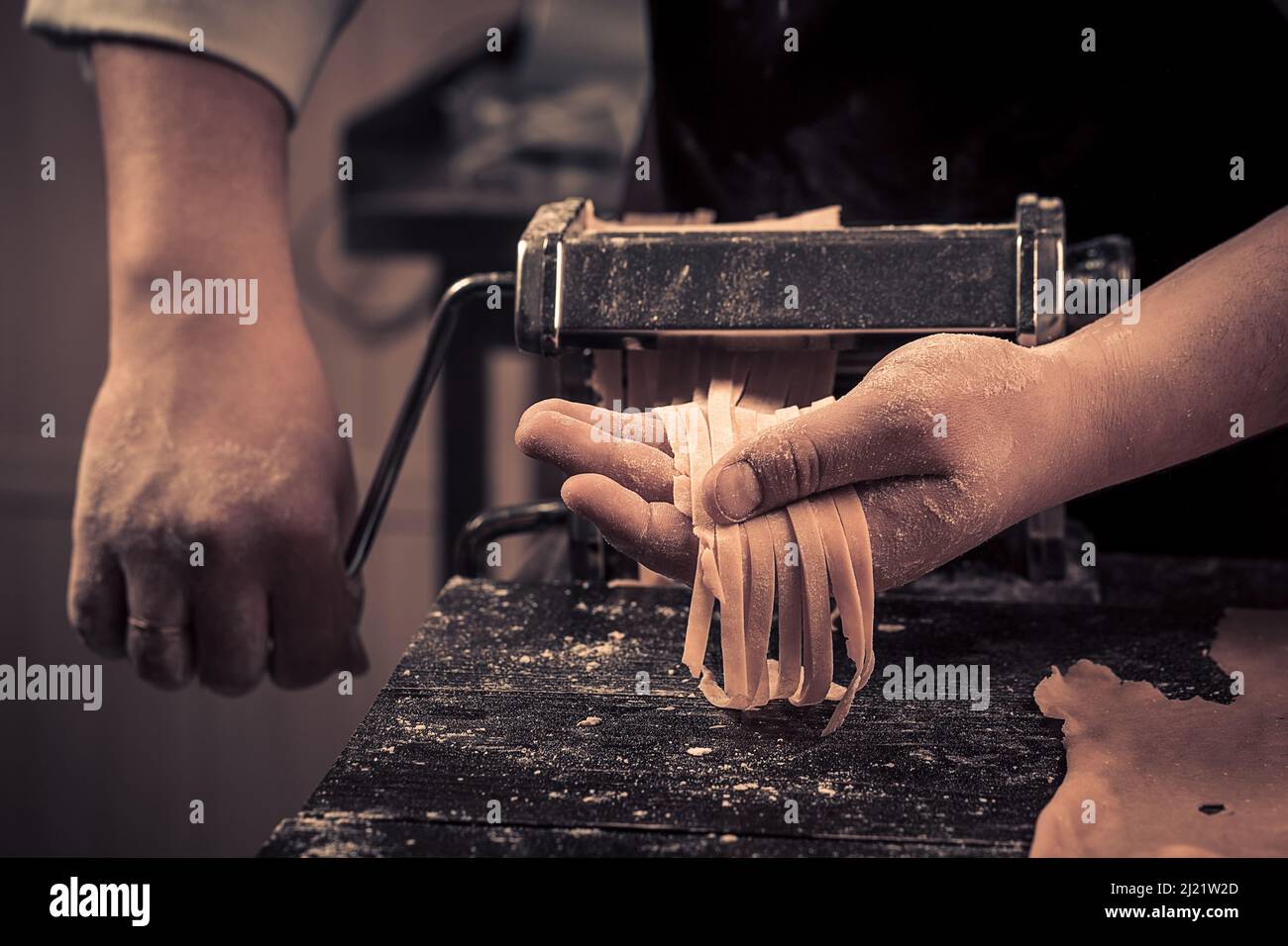 The chef makes fresh pasta from scratch Stock Photo - Alamy