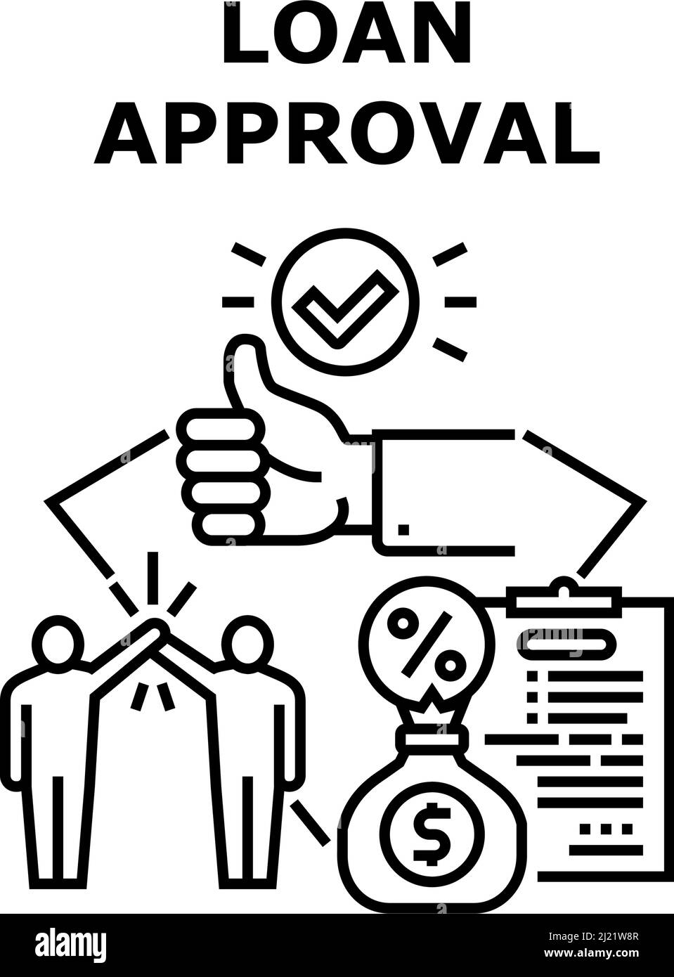 Loan Approval Vector Concept Black Illustration Stock Vector Image ...