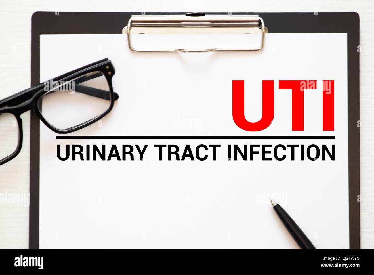 UTI- Urinary Tract Infection written in notebook Stock Photo - Alamy
