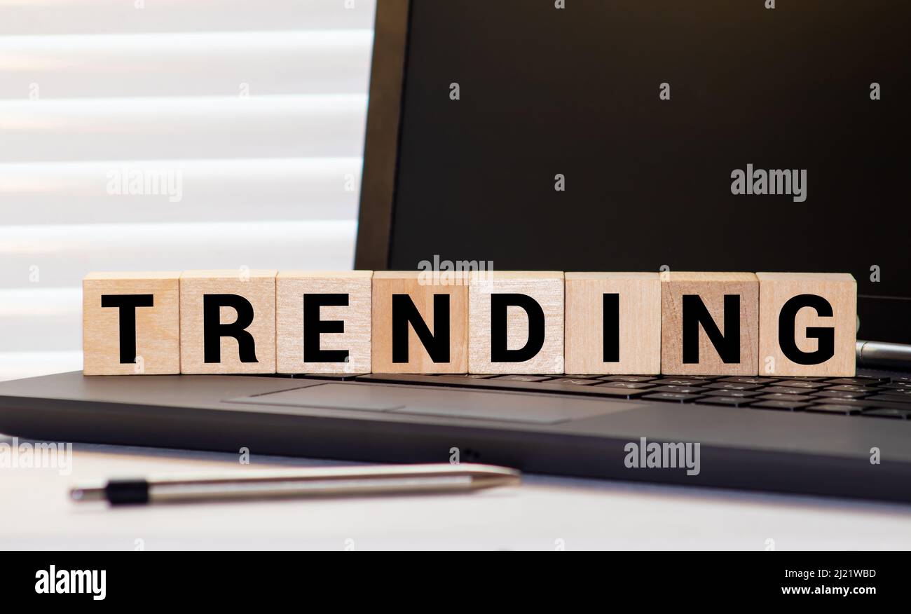 Trending word written hi-res stock photography and images - Alamy