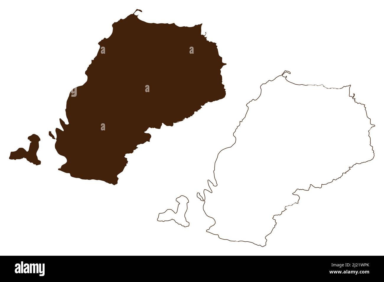 Agistri island (Hellenic Republic, Greece, Greek island) map vector ...