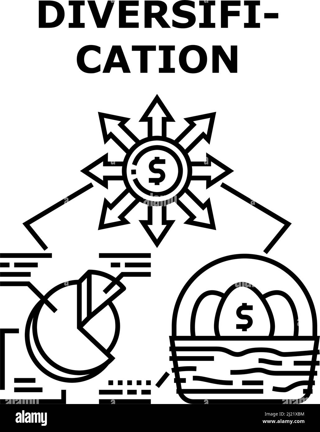 Diversification Vector Concept Black Illustration Stock Vector Image ...