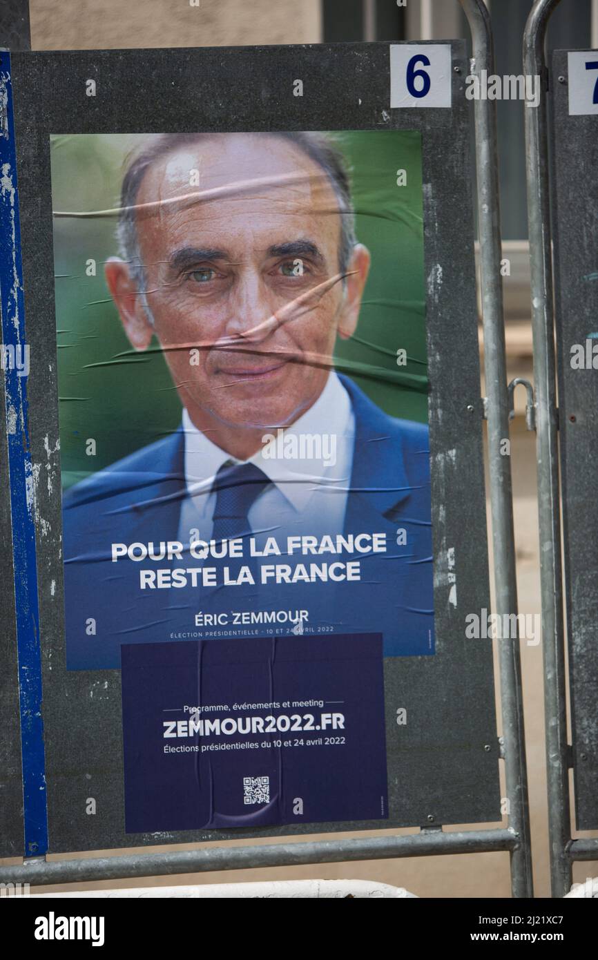 Presidential election billboards for the first round in Nice, France ...