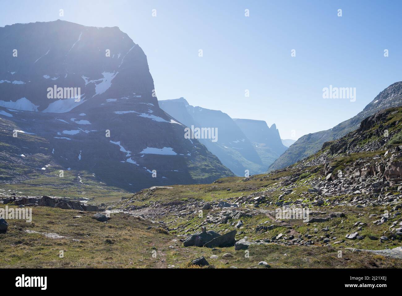Hiking in Innerdalen, Norway in sunny summer day Stock Photo - Alamy