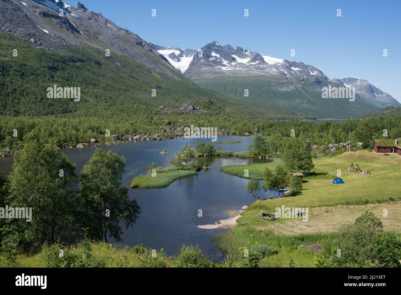 Hiking in Innerdalen, Norway in sunny summer day Stock Photo - Alamy