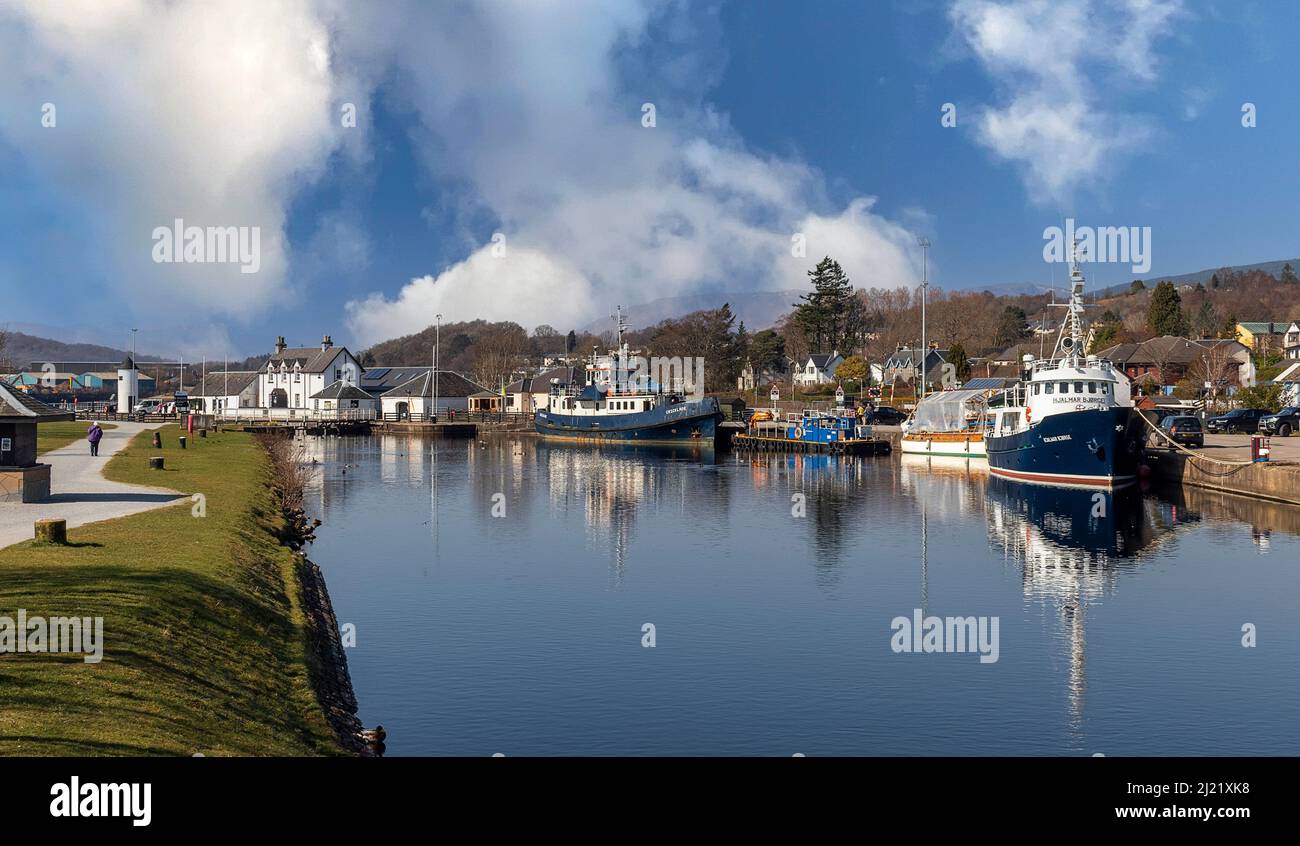 FORT WILLIAM SCOTLAND CORPACH JETTY WITH SEA LOCK SCOTTISH CANALS ...