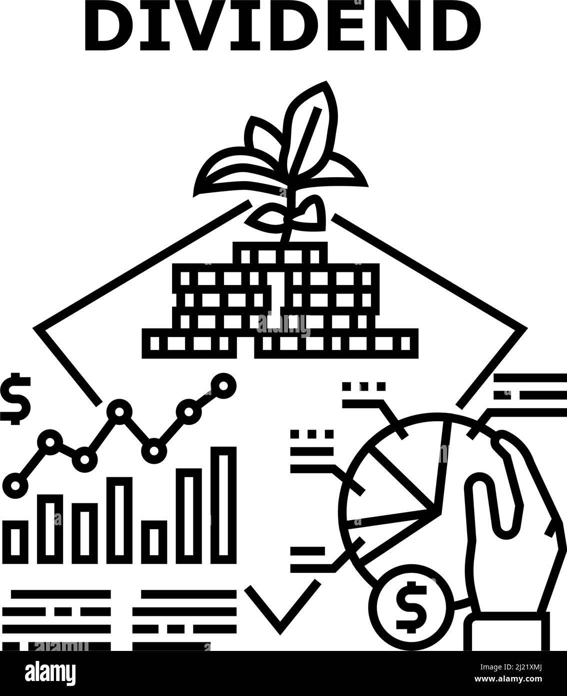 Dividend Money Vector Concept Black Illustration Stock Vector Image ...