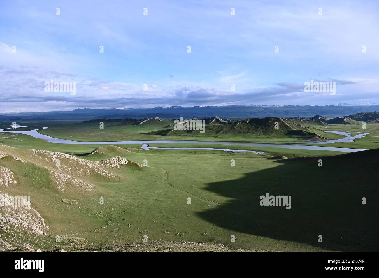 A beautiful landscape with rivers and mountains Stock Photo - Alamy