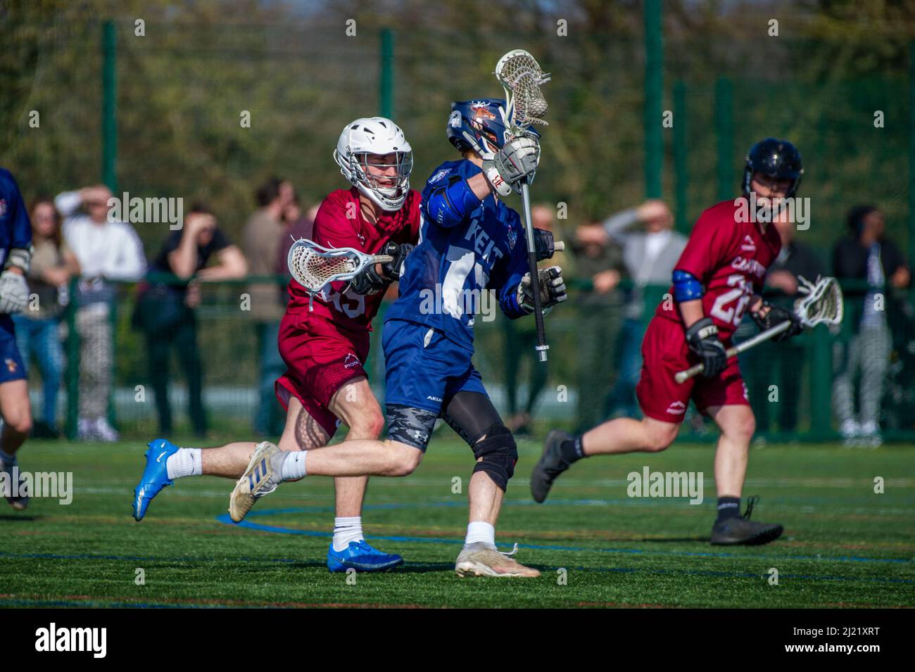 A competition between CCCU and Kent players in lacrosse match Stock ...