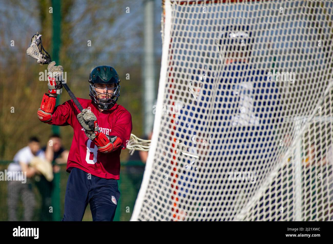 A competition between CCCU and Kent players in lacrosse match Stock ...