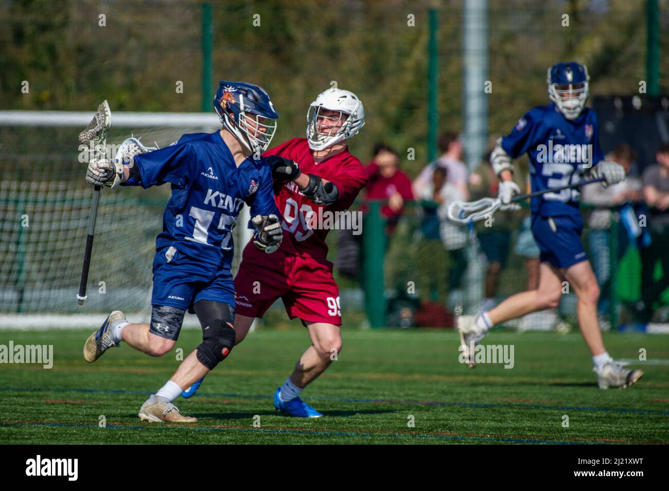 A competition between CCCU and Kent players in lacrosse match Stock ...