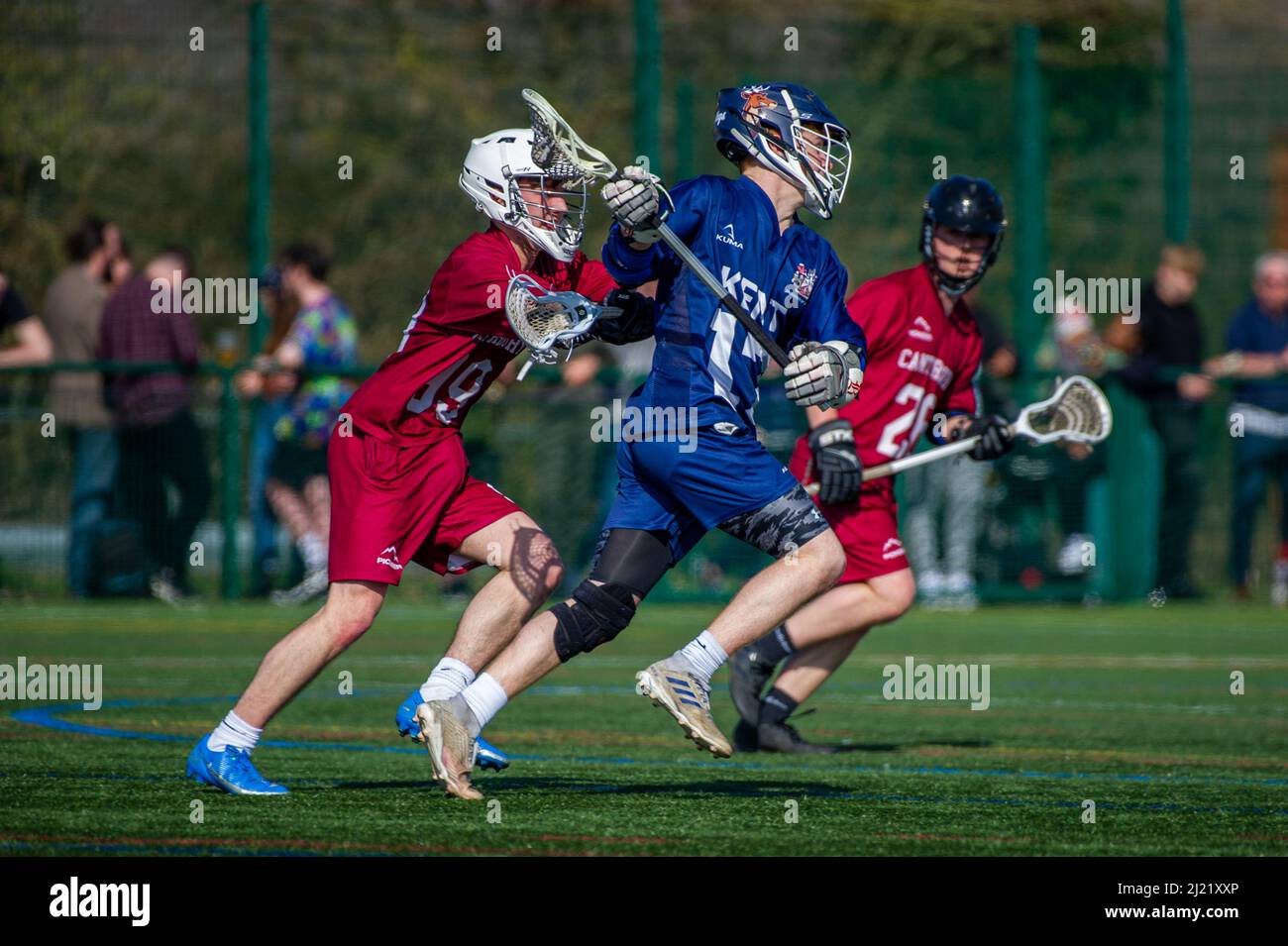 A competition between CCCU and Kent players in lacrosse match Stock ...