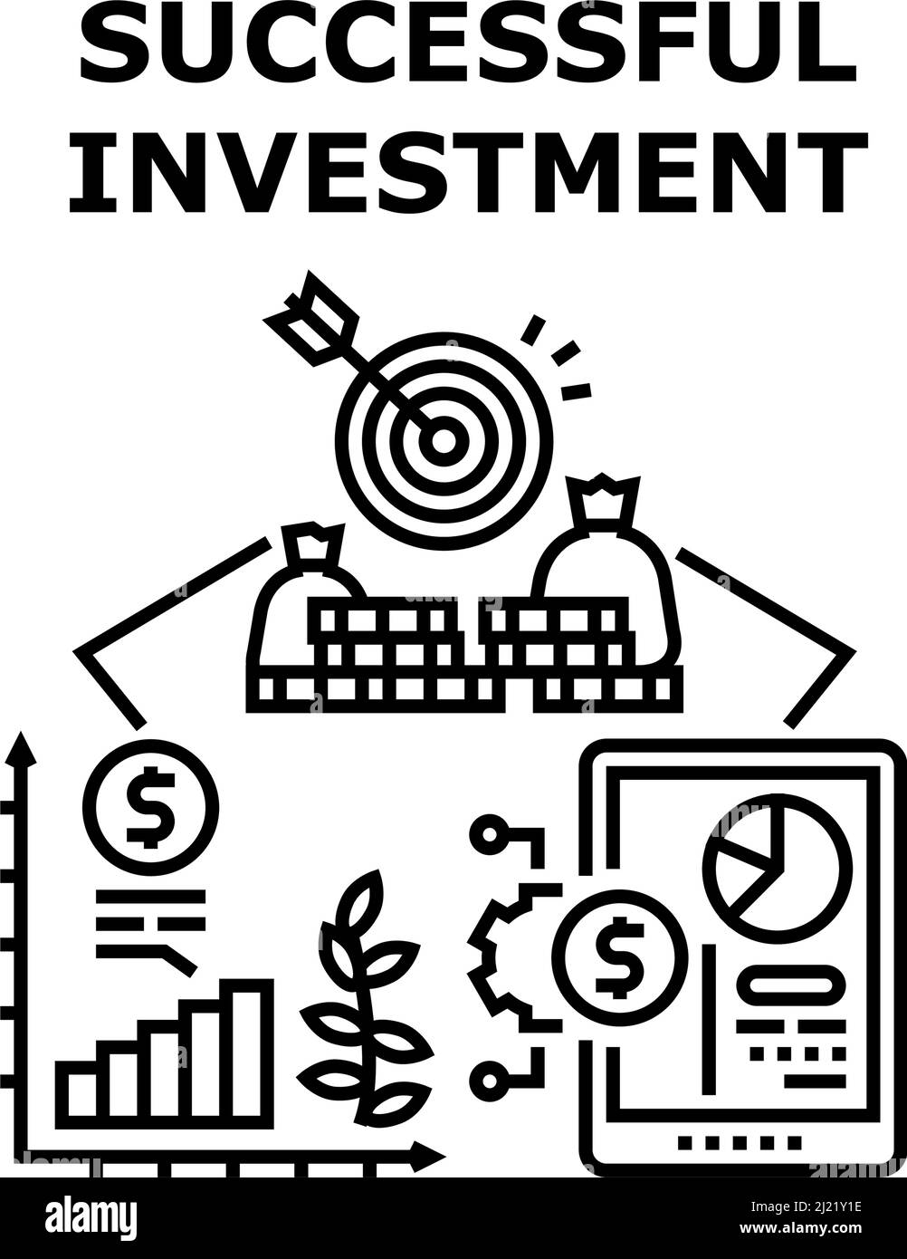 Successful Investment Vector Concept Illustration Stock Vector Image ...