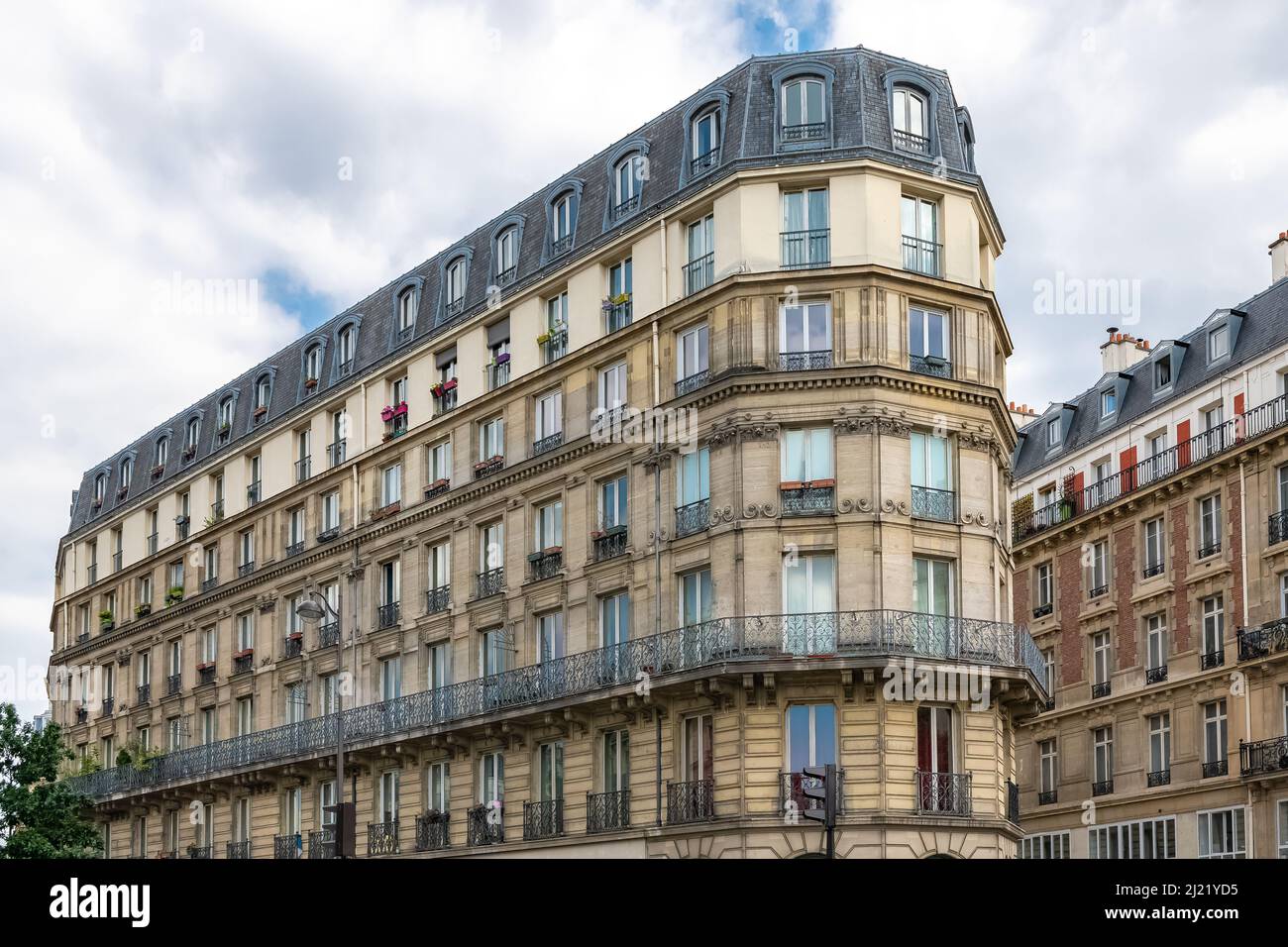 Paris, typical facades and street, beautiful buildings rue Reaumur ...