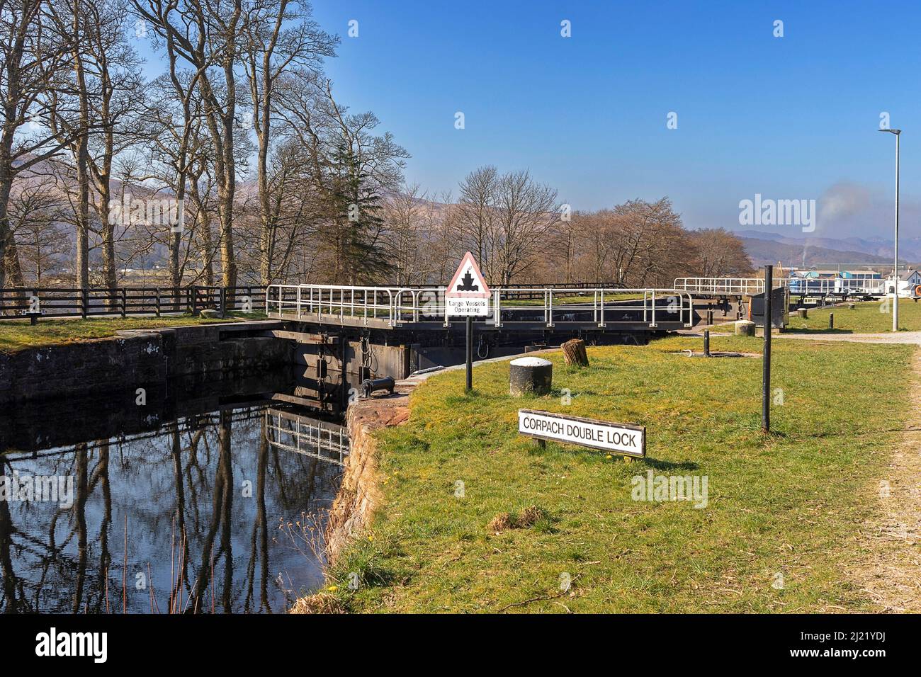 FORT WILLIAM SCOTLAND THE CALEDONIAN CANAL THE DOUBLE LOCK AT CORPACH ...
