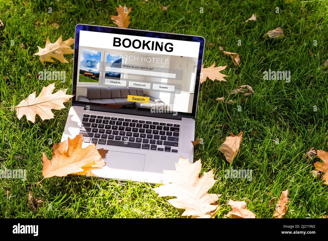 Online ticket reservation booking accommodation hi-res stock ...